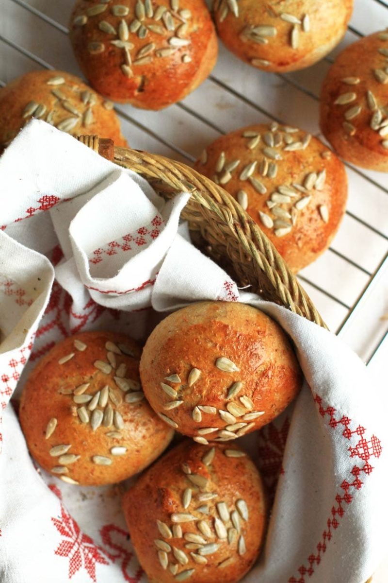 Fluffy Whole Wheat Bread Rolls - Ginger with Spice