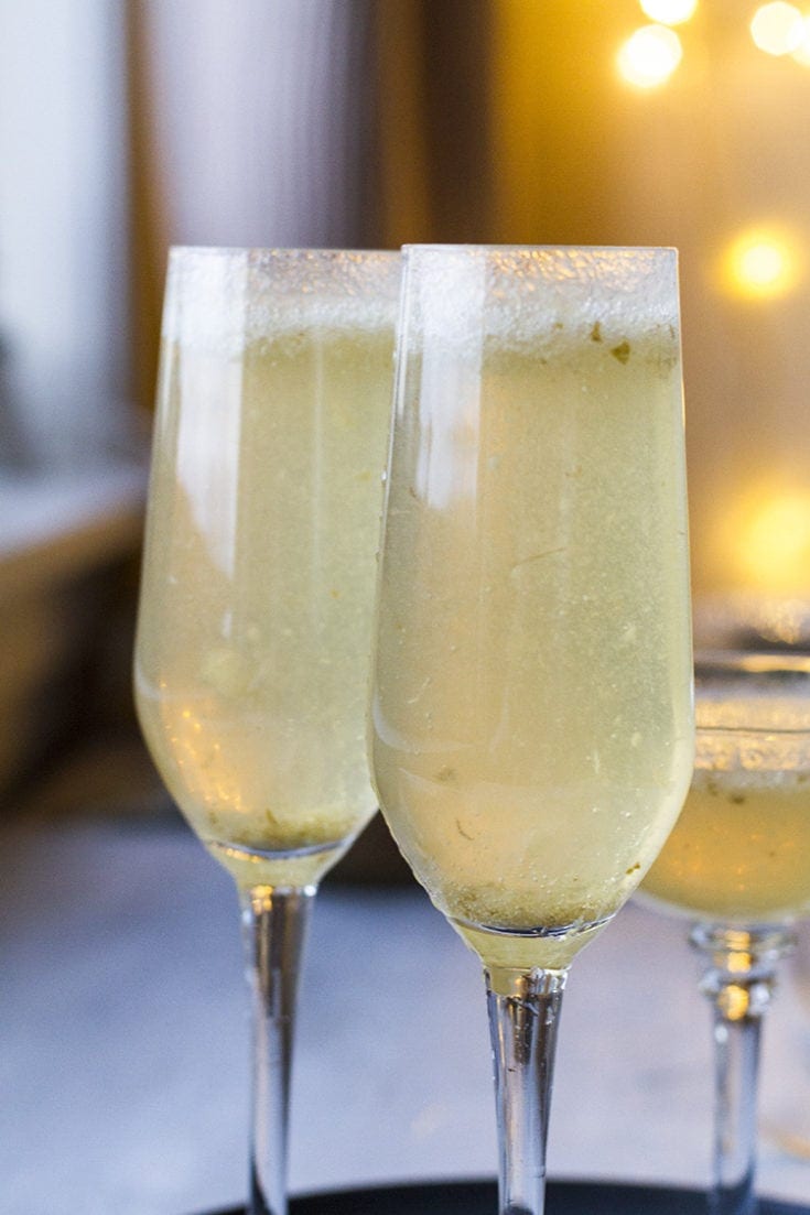 Festive Ginger Pear Bellini Recipe with 'Gold Flakes' - Ginger with Spice