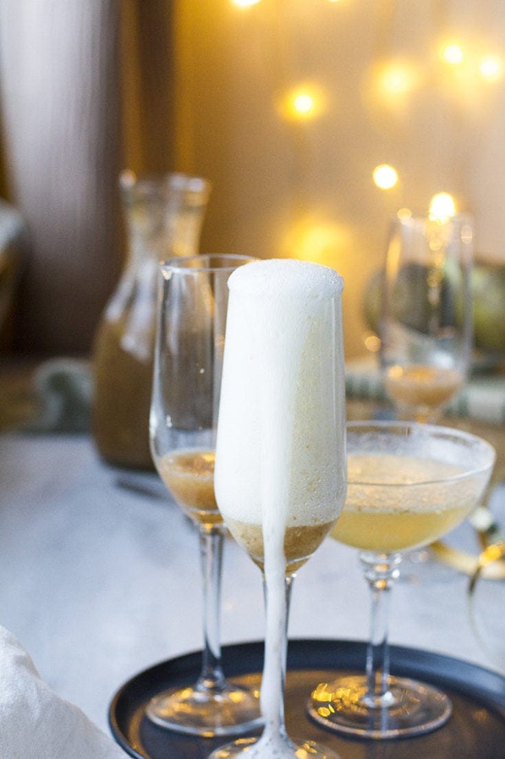 Festive Ginger Pear Bellini Recipe with 'Gold Flakes' - Ginger with Spice