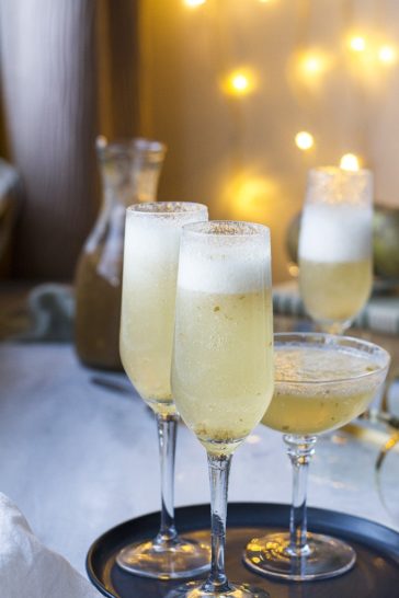 Festive Ginger Pear Bellini Recipe with 'Gold Flakes' - Ginger with Spice