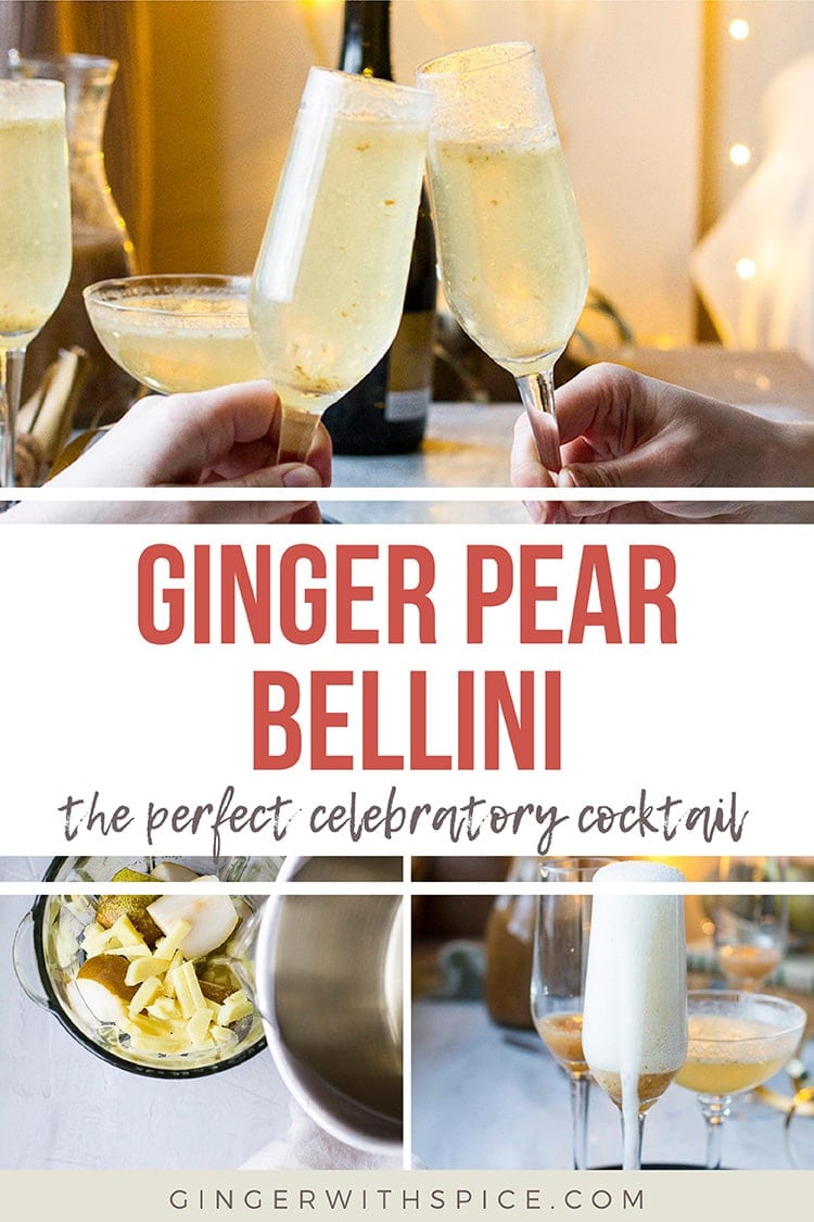 Festive Ginger Pear Bellini Recipe with 'Gold Flakes' - Ginger with Spice