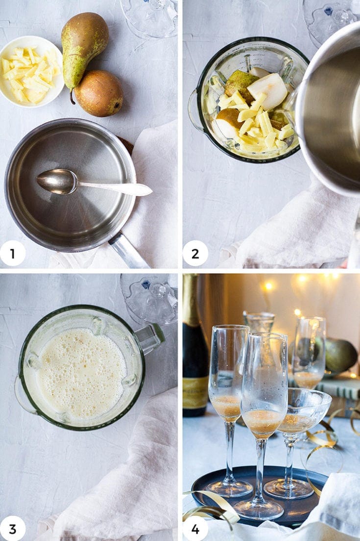 Festive Ginger Pear Bellini Recipe with 'Gold Flakes' - Ginger with Spice