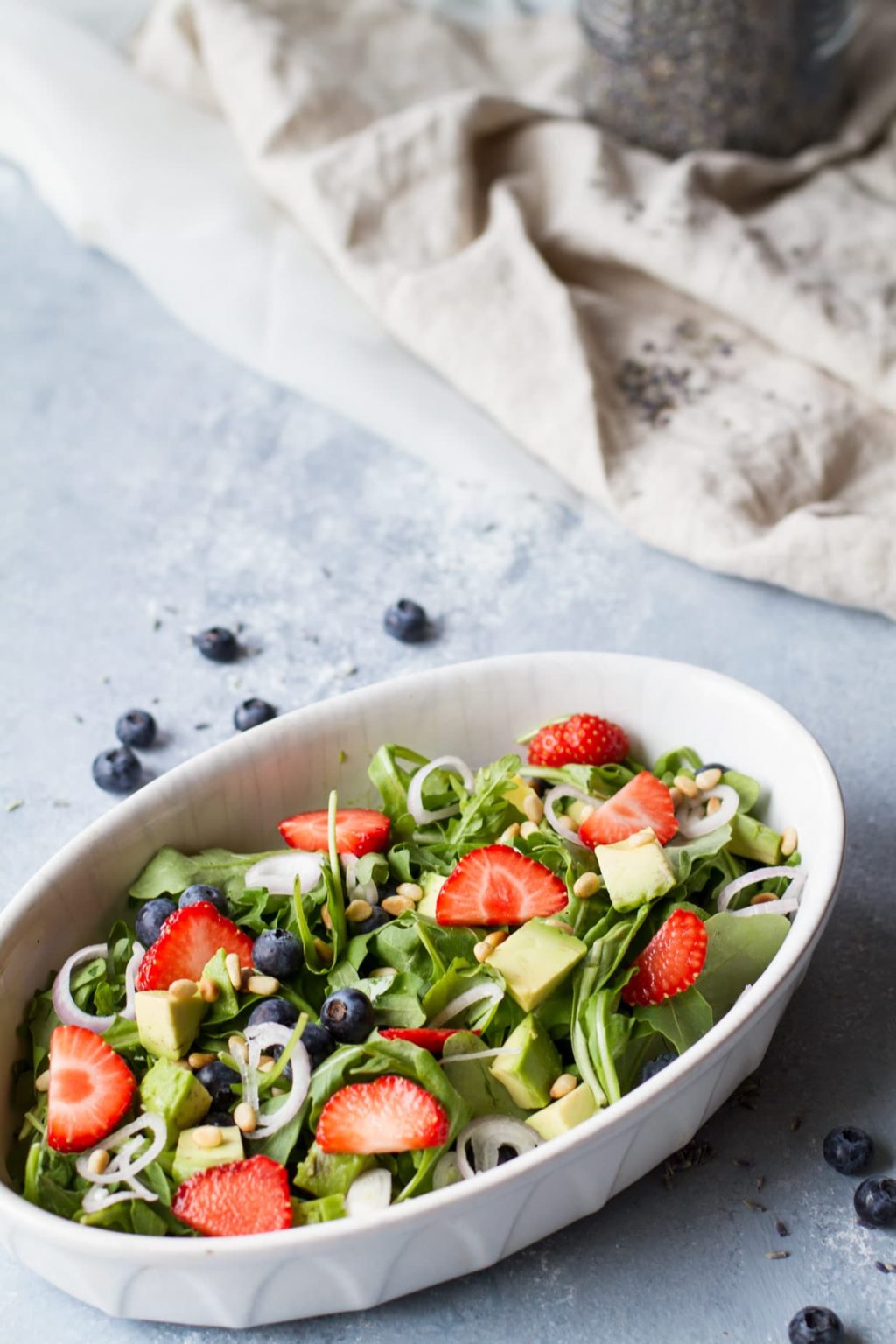 Strawberry Arugula Summer Salad + Lemon Vinaigrette - Ginger with Spice