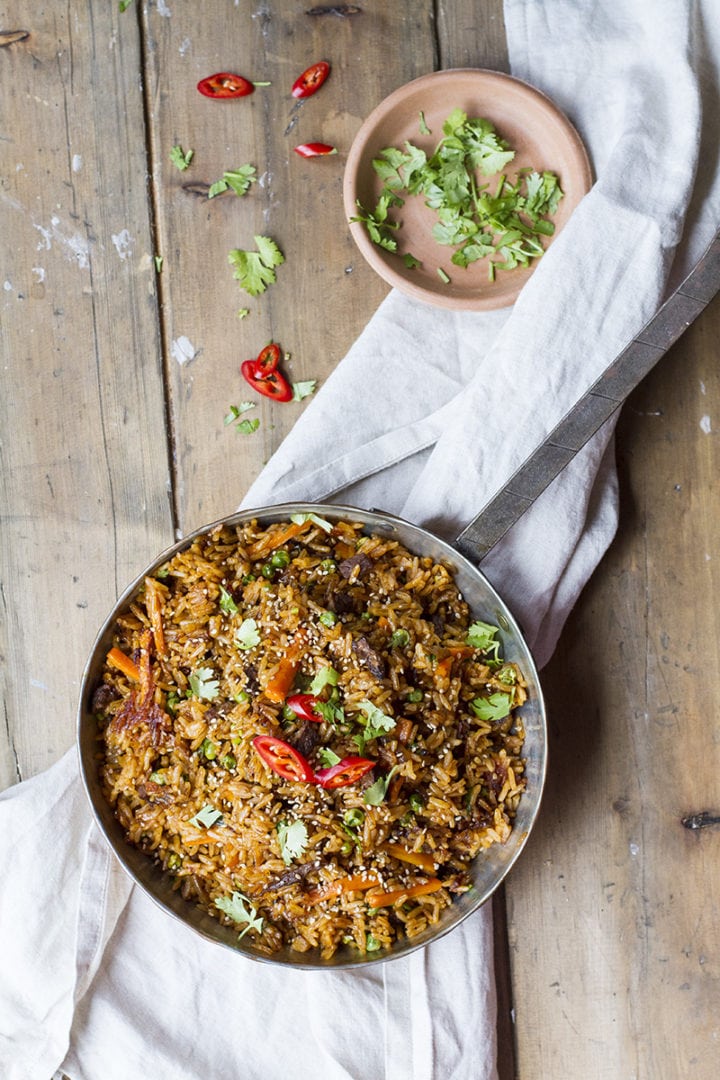 15 Minute Leftover Bulgogi Korean Fried Rice - Ginger with Spice