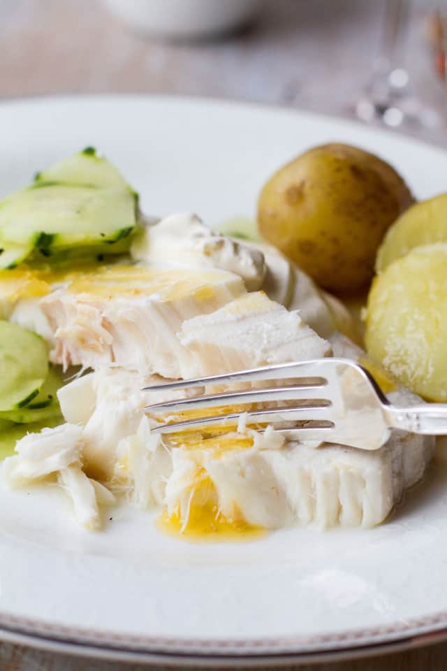 Norwegian Halibut Recipe with Whipped Sour Cream - Ginger with Spice