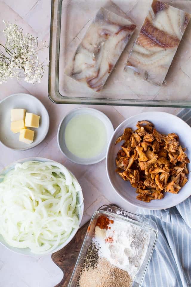 Breaded Pollock and Caramelized Onions (Seibiff og løk) - Ginger with Spice