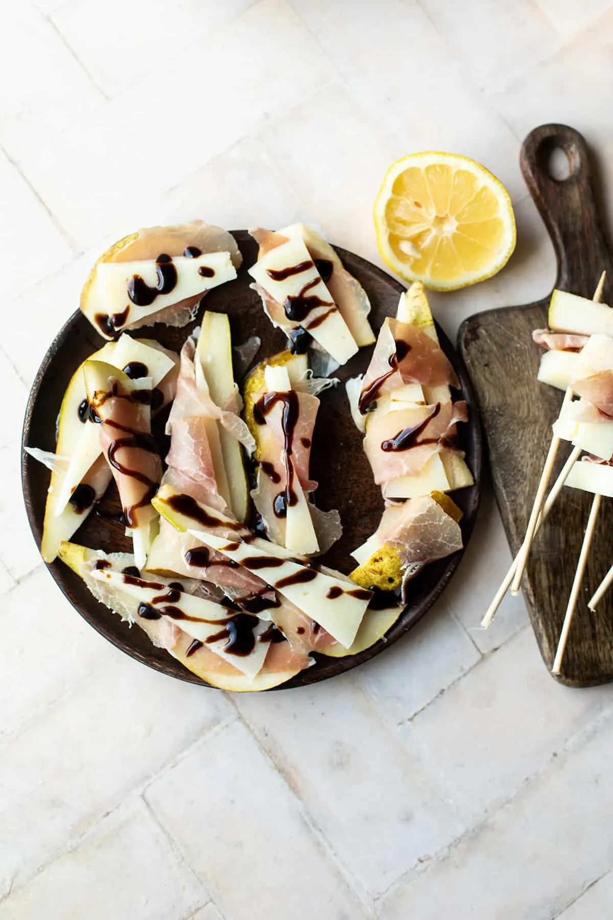 Prosciutto Pear and Manchego Appetizer - Ginger with Spice