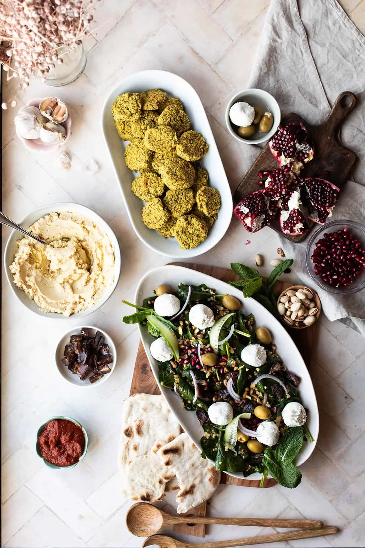 Falafel Salad Recipe with Harissa Dressing - Ginger with Spice