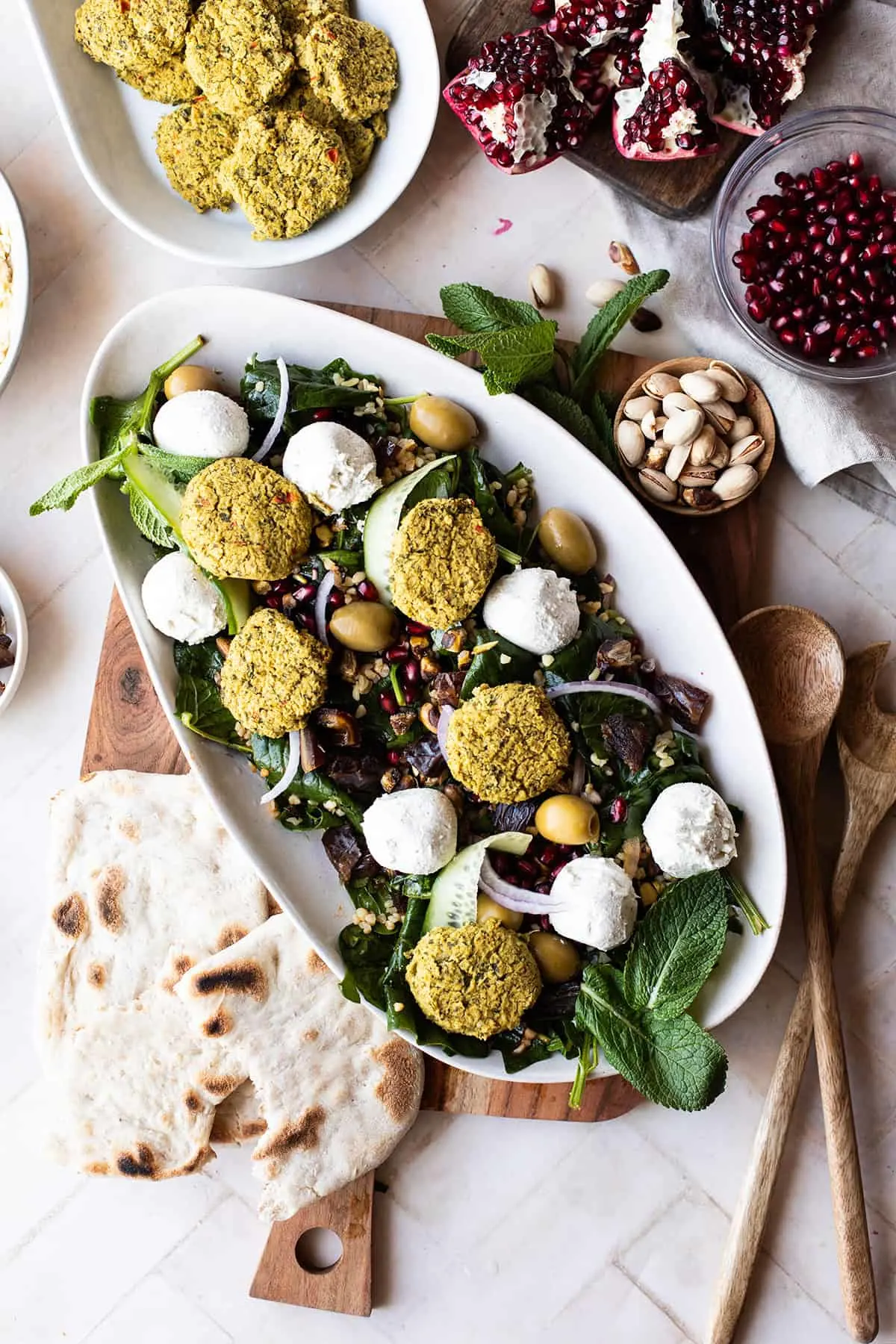 Falafel Salad Recipe with Harissa Dressing - Ginger with Spice