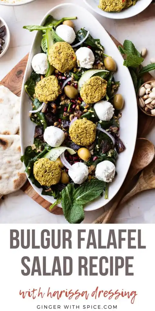 Falafel Salad Recipe with Harissa Dressing - Ginger with Spice