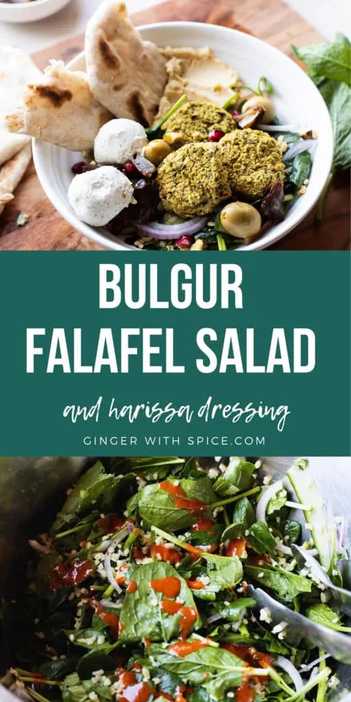 Falafel Salad Recipe with Harissa Dressing - Ginger with Spice