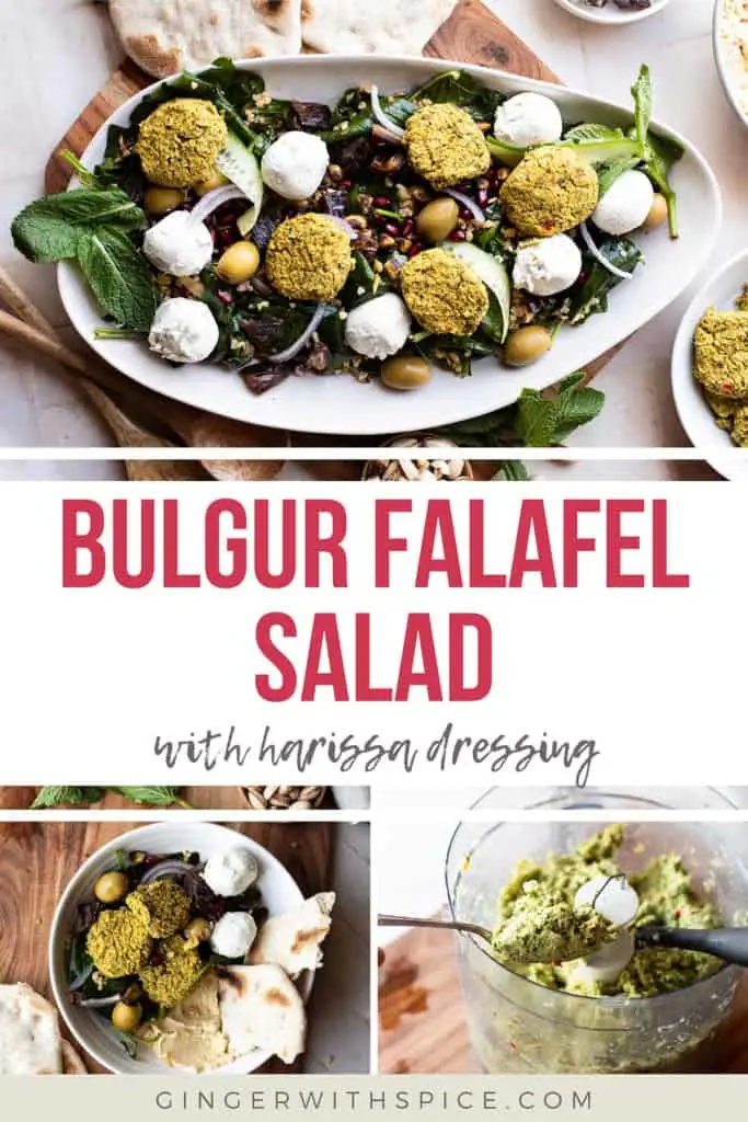 Falafel Salad Recipe with Harissa Dressing - Ginger with Spice